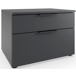 Nachtkommode wimex, B:54cm H:39cm T:41cm, grau, Spanplatte, Sideboards, "Level by fresh to go", 2 Schubladen mit soft-close Funktion, 54cm breit,