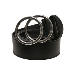 Urban Classics Damen H&uuml;ftg&uuml;rtel "Urban Classics Unisex Ring Buckle Belt"schwarz, silber, Gr. XL, 100% Polyester, G&uuml;rtel