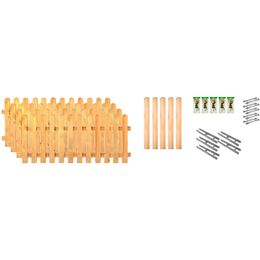 TETZNER & JENTZSCH Lattenzaun "Lakeland 2", H/L: 100cm x 7,65m, Pfosten: 5 Stk., braun, TETZNER & JENTZSCH, Zaunelemente, 4 Elemente, LxH: 765x100 cm