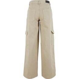 Urban Classics Damen Cargohose "Urban Classics Damen Ladies Low Waist Cargo Pants"sanftes wei&szlig; raw, Gr. 32, unifarben, 100% Baumwolle, Hosen