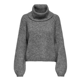 Only Damen Rollkragenpullover "ONLGILA LIFE LS ROLLNECK BF KNT"medium grau melange, Gr. XL, unifarben, Strick, Obermaterial: 79% Polyester, 13%