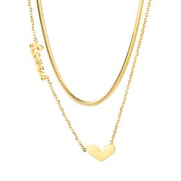 Damen Kette mit Anh&auml;nger "Sweet Heart", gold, Basic, Collezione Alessandro, Metall, Halsketten, zweirehige Kette