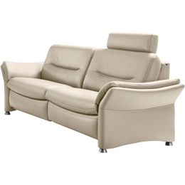 2,5-Sitzer Hukla, B:194cm H:91cm T:92cm, beige, Sofas, "HU-SF15058 Ledersofa, Breite 194 cm", aus Leder, optional Kopfst&uuml;tze u. WallAway-Funktion