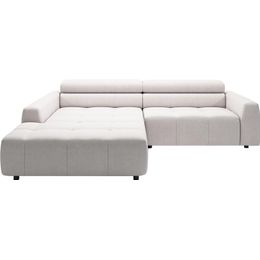Ecksofa 3C CANDY, B:258cm H:68cm T:217cm, wei&szlig;, 100% Polyester, Wohnzimmer, Sofas, "Denver auch mit Cord- und Easy care-Bezug, Kopfteilverstellung