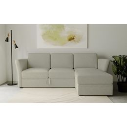 Ecksofa Home Affaire, B:242cm H:90cm T:155cm, beige, 62% Polypropylene, 38% Polyester, Wohnzimmer, Sofas, "Lavars, L-Form, Schlafsofa", mit
