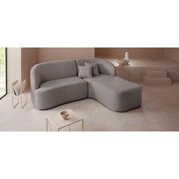 Ecksofa, B:200cm H:87cm T:165cm, grau, LeGer Home by Lena Gercke, Struktur fein 100% Polyester);Samtoptik (100% Polyester);Boucl&eacute; (100% Polyester),