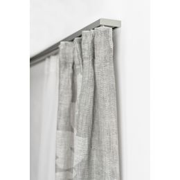 Gardinenschiene Garesa, L:440cm, grau, Aluminium, Kunststoff, Gardinenstangen, "101", Innenlaufprofil, schlicht, Deckenmontage, Aluminium,