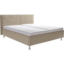 Polsterbett Alina, B:158cm H:106cm L:210cm, beige, Struktur fein TCM (100% Polyester), Betten, "Steven", wahlweise mit Matratze und Lattenrost, in
