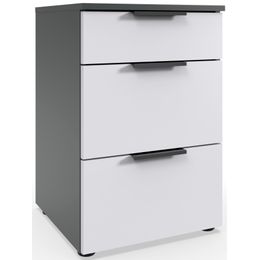 Nachtkommode wimex, B:41cm H:61cm T:41cm, wei&szlig;, Spanplatte, Sideboards, "Level by fresh to go", 3 Schubladen mit soft-close Funktion, 41cm breit,