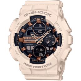 Casio G-SHOCK Damen Chronograph, beige, Armbanduhren, Quarzuhr, Armbanduhr, Damen, Herren,Digitaluhr, bis 20 bar wasserdicht