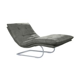 Relaxliege W.Schillig, B:95cm H:91cm T:170cm, grau, Stoff S37 (100% Polyester), Wohnzimmer, Sofas, "daily dreams", in Waffelkissen-Optik, wahlweise
