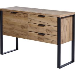 Sideboard Jahnke, B:119cm H:76,2cm T:39,5cm, braun, Holzwerkstoff, Wohnzimmer, Sideboards, "LOOP", Breite ca. 119 cm
