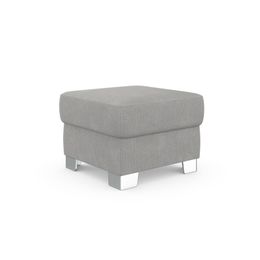 Hocker DOMO collection, B:59cm H:43cm T:59cm, grau, Wohnzimmer, Hocker, "Anzio", wahlweise mit Federkern