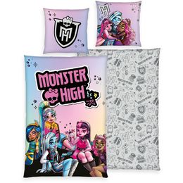 Kinderbettw&auml;sche MONSTERHIGH , bunt, Renforc&eacute;, Obermaterial: 100% Baumwolle, Bettw&auml;sche, "Monster High", mit tollem Motiv