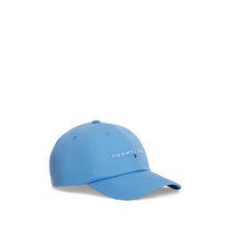 Tommy Jeans Herren Baseball Cap "TJM LINEAR LOGO"sphere blau, unifarben, Web, Baumwolle, Caps, Regular fit mit festem Schirm