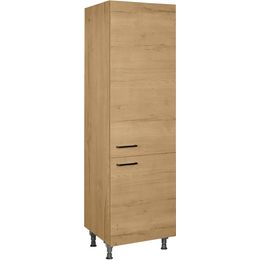 Hochschrank Nobilia, B:60cm H:216,6cm T:58,3cm, braun, K&uuml;che, Schr&auml;nke, ""Structura", Ausrichtung w&auml;hlbar, mit zwei T&uuml;ren, vormontiert", Breite/H&ouml;he:
