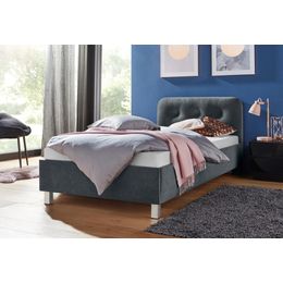 Polsterbett, B:110cm L:210cm, grau, Westfalia Schlafkomfort, Bezug Bett: Microfaser (100% Polyester) oder Strukturstoff (77% Polyester, 23%