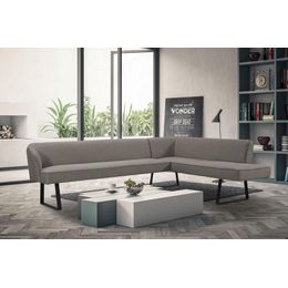 Eckbank, B:270cm H:83cm T:197cm, bunt, exxpo - SOFA FASHION, Esszimmer, Sitzb&auml;nke, "Americano", mit Keder und Metallf&uuml;&szlig;en, Bezug in verschiedenen
