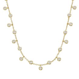 Smart Jewel Damen Collier "mit Zirkonia, Silber 925", 45cm, Silber 925 (Sterlingsilber), gold, Silber 925 (Sterlingsilber), Halsketten