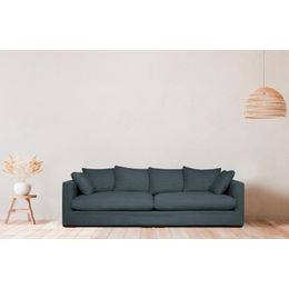 Big-Sofa Home Affaire, B:266cm H:80cm T:113cm, grau, 100% PES, Sofas, "Coray", extra weich und kuschelig, F&uuml;llung mit Federn und Daunen
