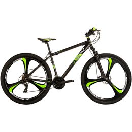WYLD Mountainbike "Mountainbike Hardtail 29'' Sharp Schwarz-Gr&uuml;n 21 G&auml;nge", 46cm, 29 Zoll (73,66cm) hinten: 29 Zoll (73,66cm), schwarz, Fahrr&auml;der