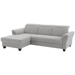 Ecksofa Home Affaire, B:255cm H:104cm T:185cm, silber, Struktur (100% Polyester);Luxus-Microfaser Lederoptik (100% Polyester);Luxus-Microfaser ALTARA