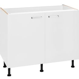 Sp&uuml;lenschrank Optifit, B:100cm H:87cm T:58,4cm, wei&szlig;, Holzwerkstoff, K&uuml;che, Schr&auml;nke, "Parma", Breite 100 cm