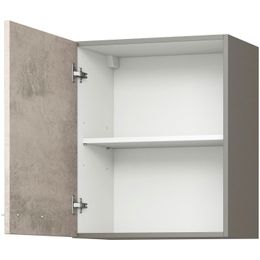 H&auml;ngeschrank KOCHSTATION, B:60cm H:60cm T:35cm, grau, K&uuml;che, Schr&auml;nke, "KS-Trea O60-60", inklusive Einlegeboden, Breite 60 cm, H&ouml;he 60 cm