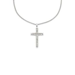 Bruno Banani Damen Kette mit Anh&auml;nger "Schmuck Geschenk Silber 925 Halsschmuck Halskette Panzerkette Kreuz", Silber 925 (Sterlingsilber), L: 45,