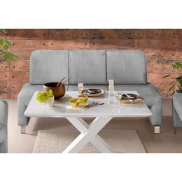 Polsterbank, B:162cm H:91cm T:67cm, grau, exxpo - SOFA FASHION, NaturLeder;Strukturstoff (Zusammensetzung: Polyester 100%);Luxus-Microfaser