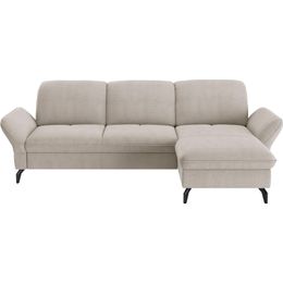 Sit & More Ecksofa SIT & MORE, B:267cm H:88cm T:200cm, beige, 90% Polyester, 10% Polyamid, Wohnzimmer, Sofas, "Leandro L-Form", Wahlweise mit Bett-, Kopfteil -