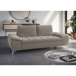 Sit & More 2,5-Sitzer SIT & MORE, B:211cm T:90cm, beige, Sofas, "Latigo", mit hochwertigen Metallf&uuml;&szlig;en