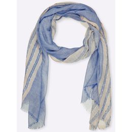 Heine Damen Modeschalhimmelblau, gemustert, Polyester, Modet&uuml;cher