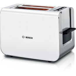Bosch Toaster "Styline TAT8611N, integrierter Br&ouml;tchenaufsatz, Liftfunktion", B:31,3cm H:18,4cm T:17cm, wei&szlig;, Toaster, Auftaufunktion,