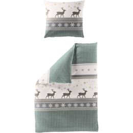 Bettw&auml;sche Bierbaumjade, Biber, Obermaterial: 100% Baumwolle, Bettw&auml;sche, "Wichtel", 100 % Baumwolle, Biber, unterschiedliche Weihnachts-Designs