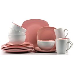 Retsch Arzberg "Geschirr-Set, Service NOVA SQUARE" Bicolor-Look, 16 Teile, f&uuml;r 4 Personen
