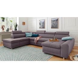 Sit & More Wohnlandschaft SIT & MORE, B:337cm H:92cm T:95cm, grau, Struktur (100% Polyester);Flachgewebe (100% Polyester);Luxus-Microfaser (100% Polyester),