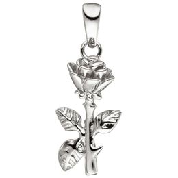 Jobo Damen Blumenanh&auml;nger "Anh&auml;nger Rose", Silber 925 (Sterlingsilber), silber, Silber 925 (Sterlingsilber), Schmuckanh&auml;nger, 925 Silber