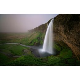 papermoon Fototapete "Photo-Art WILLY MARTHINUSSEN, WASSERFALL IN DER LANDSCHAFT", B/L: 3,5m x 2,6m, Bahnen: 7 Stk., bunt, Schlafzimmer, Tapeten
