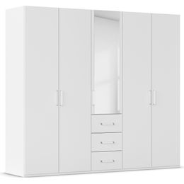 Dreht&uuml;renschrank Rauch, B:251cm H:223cm T:61cm, wei&szlig;, Holzwerkstoff, Schr&auml;nke, "Kleiderschrank Schrank Garderobe Schlafzimmerschrank EVELYN", in