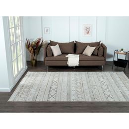 Teppich, B:200cm H:10mm L:290cm, beige, MyFlair M&Ouml;BEL & ACCESSOIRES, Polyester, Wohnzimmer, Teppiche, "My Nomady, LAGERR&Auml;UMUNG", Kurzflor,