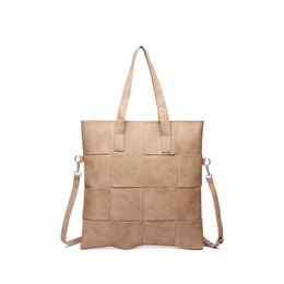 Damen Schultertasche "Kiri", Collezione Alessandro, braun, Lederimitat, Taschen, grob geflochtene Optik