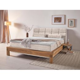 Boxspringbett Home Affaire, B:199cm L:231cm, beige, Polyester, Komplettbetten, "Villads", Liegefl&auml;che: 180/200 cm, Inside-Boxspring-Unterbau,