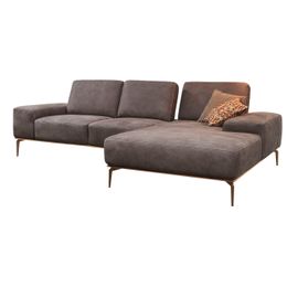 Ecksofa W.Schillig, B:279cm H:88cm T:178cm, braun, Longlife Xtra-Leder Z73: Naturwalkleder der Luxusklasse aus den erlesensten Rohh&auml;uten. Hautst&auml;rke