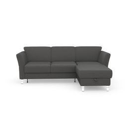 Sit & More Ecksofa SIT & MORE, B:248cm H:87cm T:162cm, grau, Wohnzimmer, Sofas, "Visby L-Form", wahlweise mit Bettfunktion und Bettkasten, frei im Raum stellbar