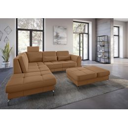Sit & More Ecksofa SIT & MORE, B:258cm H:84cm T:226cm, braun, Wohnzimmer, Sofas, "Bendigo L-Form", inklusive Sitztiefenverstellung, Bodenfreiheit 12 cm, in 2