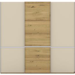 Schwebet&uuml;renschrank Musterring, B:250cm H:236cm, beige, Schr&auml;nke, "Savona, Kleiderschrank, Schrank, Garderobe, mit Schiebet&uuml;ren", T&uuml;ren Bianco-Eiche