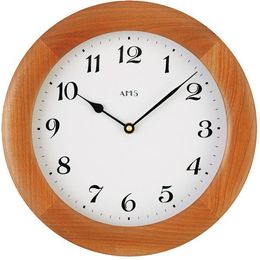 AMS Wanduhr "W929/9", B/H/L: 7cm, braun, Wanduhren, Quarzuhr,Holz,Erle Kirsche,Wohnzimmer,Esszimmer,K&uuml;che,Made in Germany