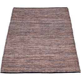 Teppich Paco Home, B:60cm H:13mm L:100cm, blau, Baumwolle, Jute, Wolle, Wohnzimmer, Teppiche, "Odense 684", handgewebter Wendeteppich, Jute & Wolle,