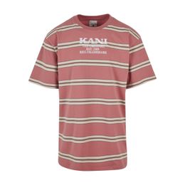 Karl Kani Herren T-Shirt "Karl Kani Herren KM222-009-1 Retro Stripe Tee"rose, Gr. XS, gestreift, 100% Baumwolle, Shirts